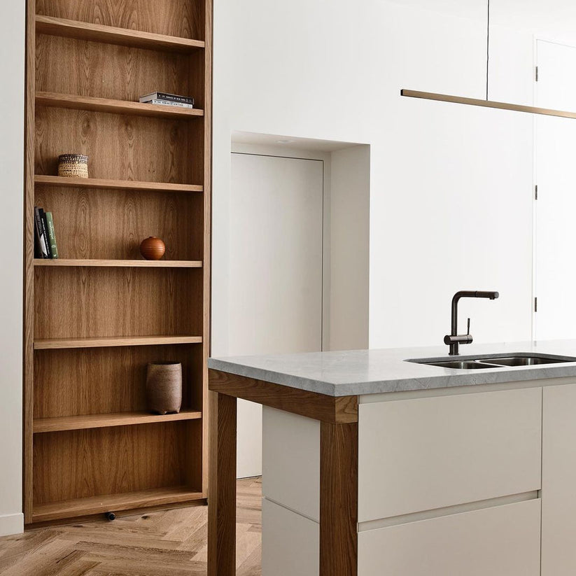Highline Linear Pendant, Satin Waxed Brass with Walnut, LED, Recessed ...